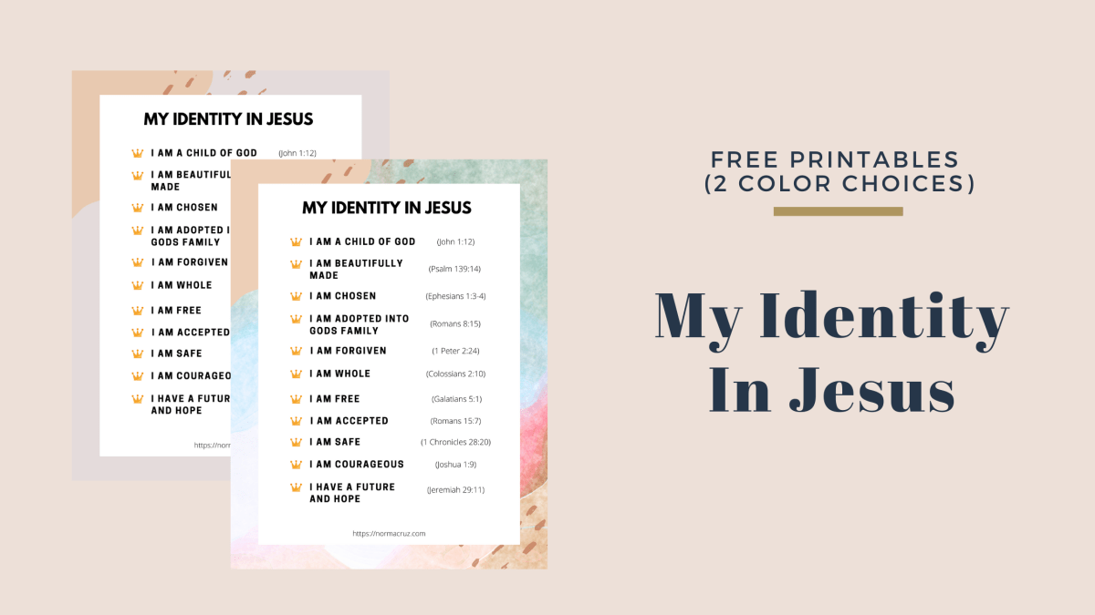 My Identity In Jesus FREE PRINTABLE – Norma Cruz